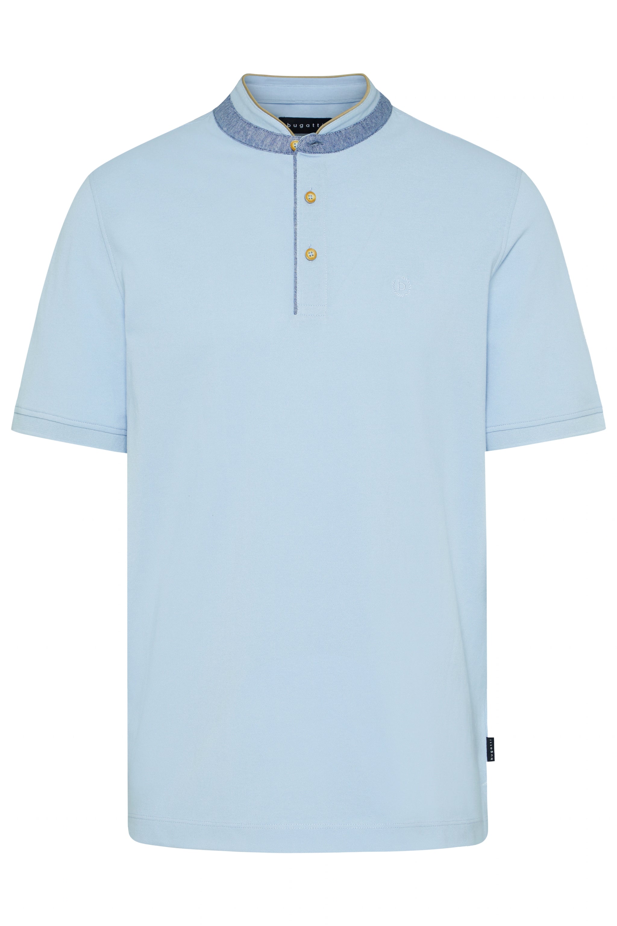 Polo with stand-up collar in light blue | Bugatti